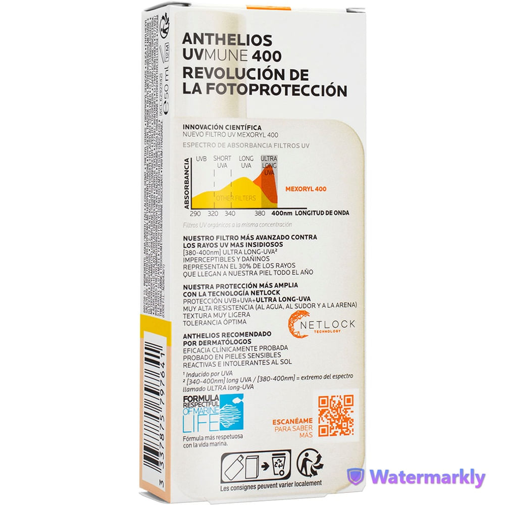 Protector Solar La Roche Posay Athelios Uv Mune 400 Fluido Invisible ...