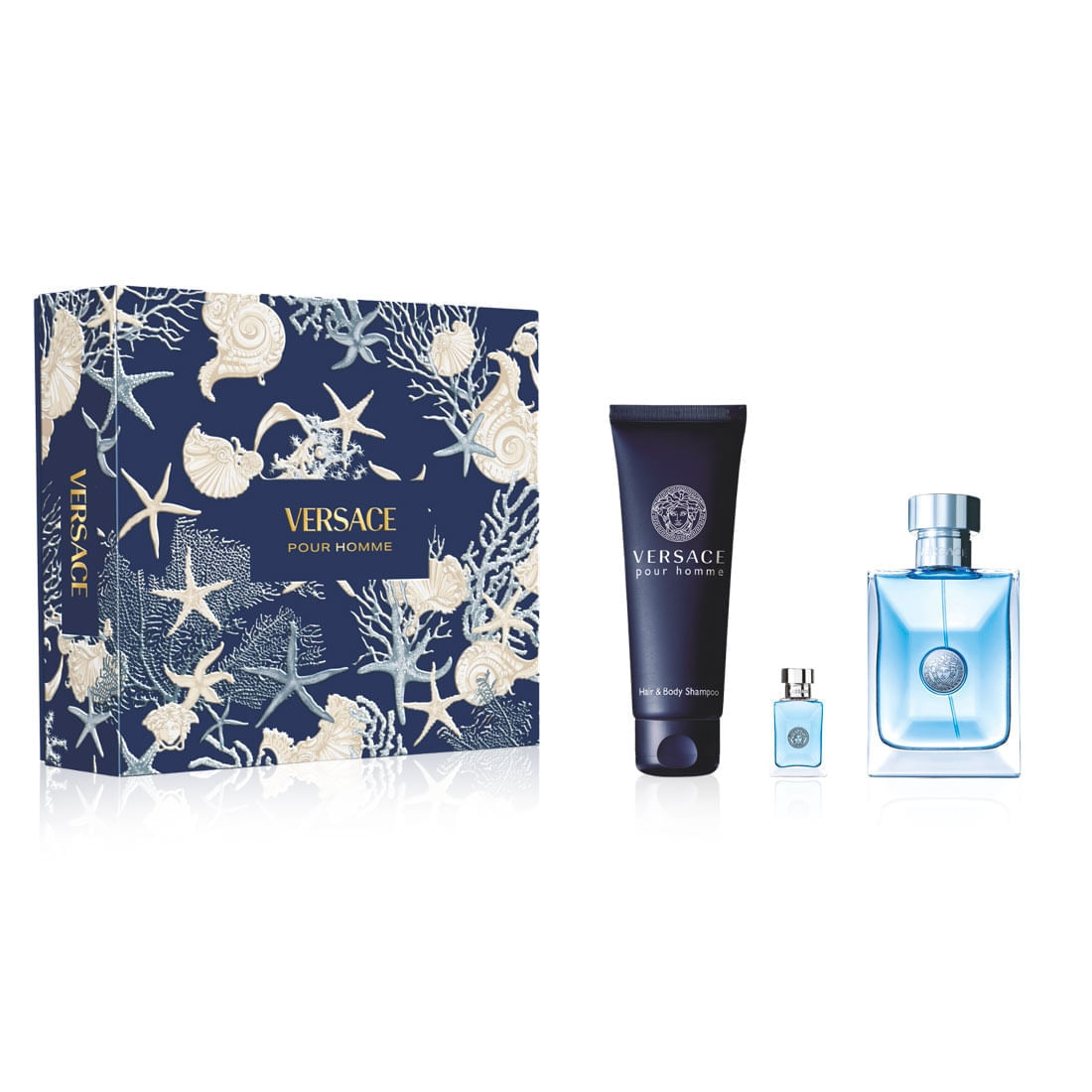 VERSACE POUR HOMME SET EDT 100 + BS GEL 150 + EDT 5 - Farmalife