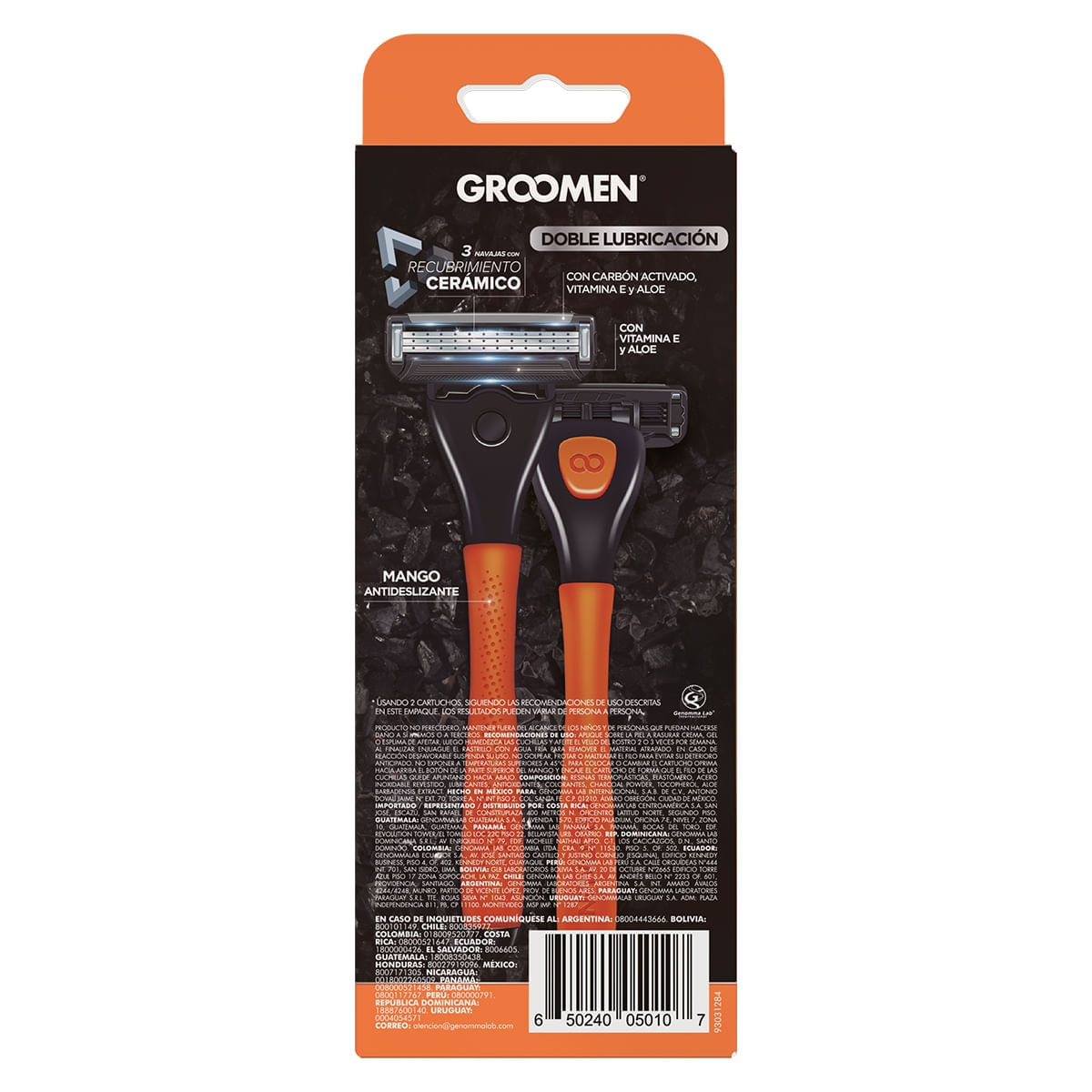 Máquina De Afeitar Groomen 300 Sistema Mango + 2 Cartuchos - Farmalife