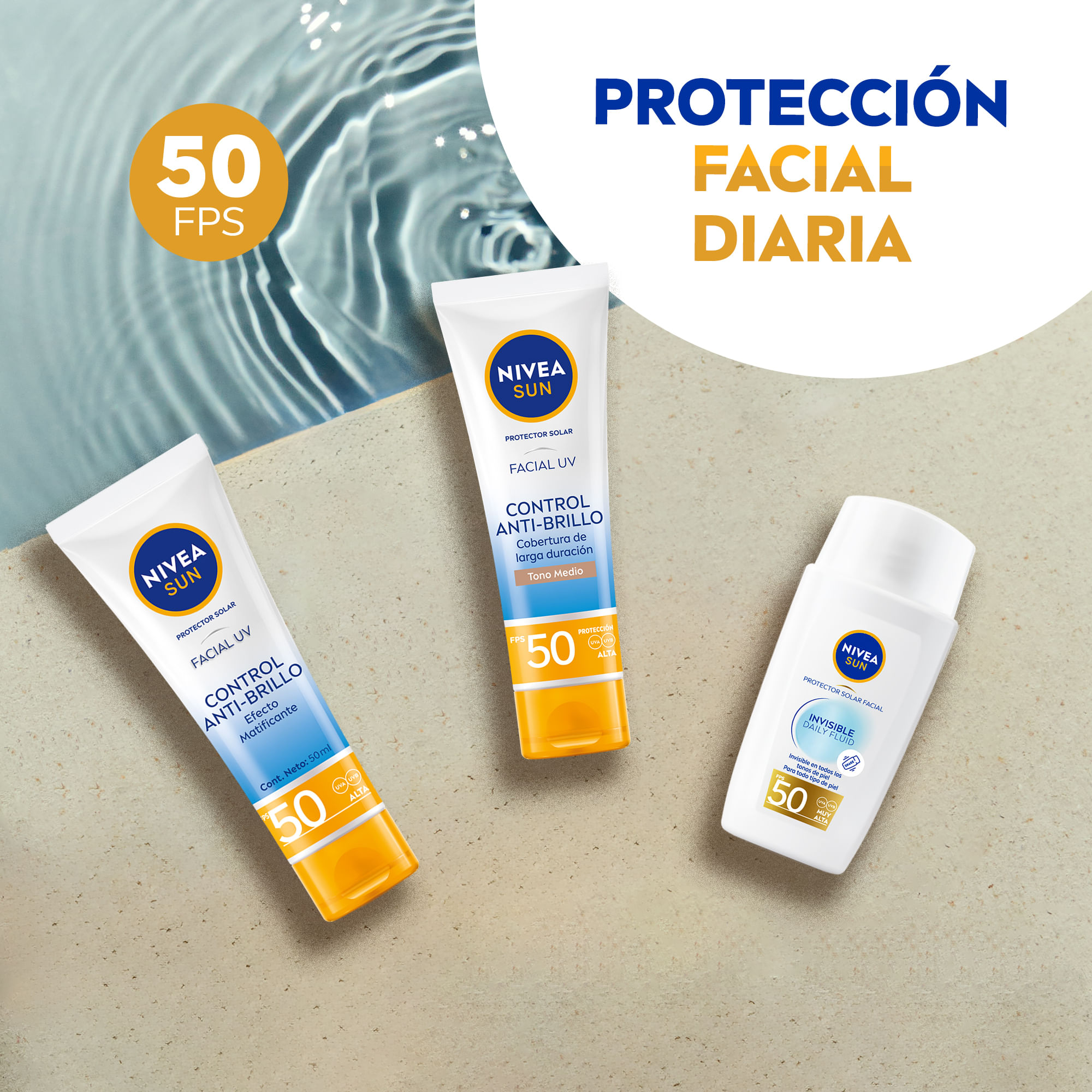 Protector Solar Facial Nivea Control Anti-Brillo Fps 50 Tono - Farmalife