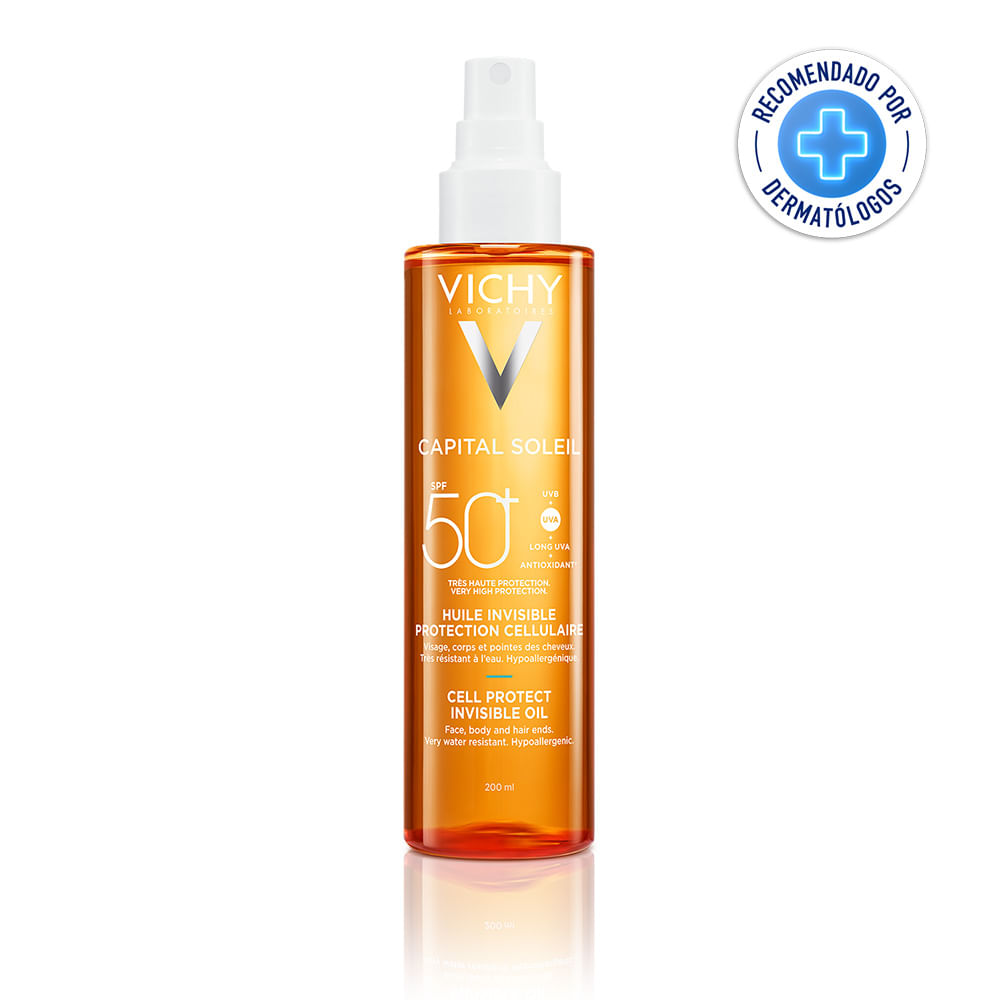 Vichy Capital Soleil Cell Protect Invisible Oil Fps50+ X 200 Ml - Farmalife
